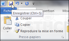 Sauvegarder un document en un clic - Word